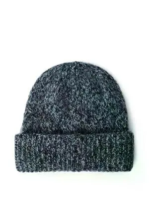 Moncler Logo Motif Beanie Hat - Grey