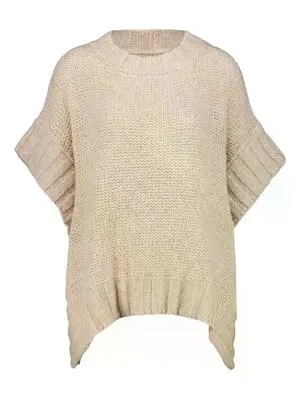 120% Lino Ribbed Poncho Top