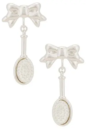 Sandy Liang Hairbrush Pendant Earrings - Silver