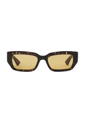 Bottega Veneta Rectangular Sunglasses - Havana & Brown