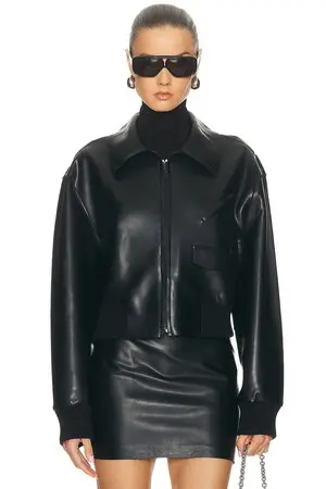 Norma Kamali Zip Front Classic Cropped Jacket