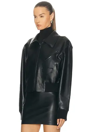 Norma Kamali Zip Front Classic Cropped Jacket