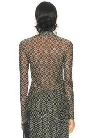 Dries Van Noten Embellished Hoyser Neck - Green