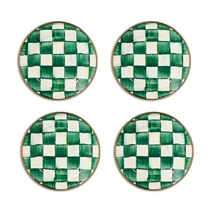 MACKENZIE-CHILDS Emerald Check Appetizer Plates, Set Of 4 - No Color