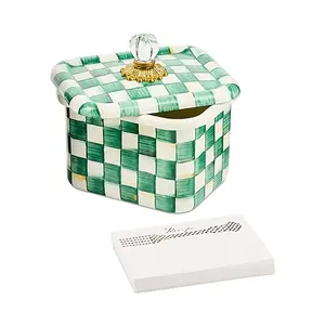 MACKENZIE-CHILDS Emerald Check Recipe Box - No Color