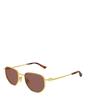 Bottega Veneta Pilot Sunglasses, 52mm - Gold