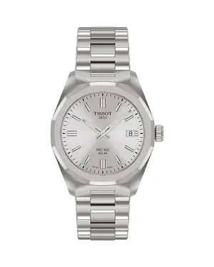 TISSOT Prc 100 Solar Quartz 34mm Watch - Silver/silver