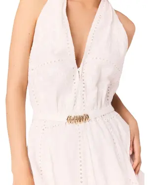 Maje Embroidered Backless Dress