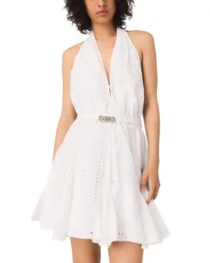 Maje Embroidered Backless Dress