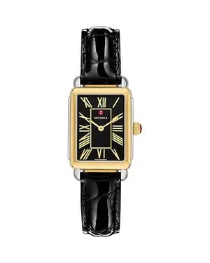 Michele Deco Park Watch 23mm X 29mm - Black/black