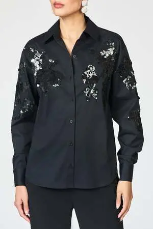 Sachin & Babi Embellished Cotton Button-down Shirt