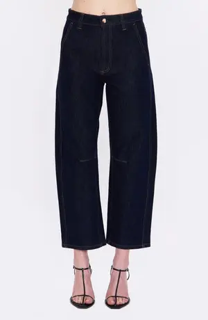 PISTOLA Beau High-waist Ankle Barrel Jeans - Nightfall
