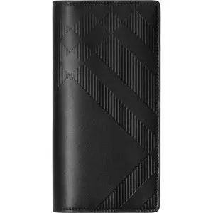 Burberry Embossed Check Continental Wallet - Black