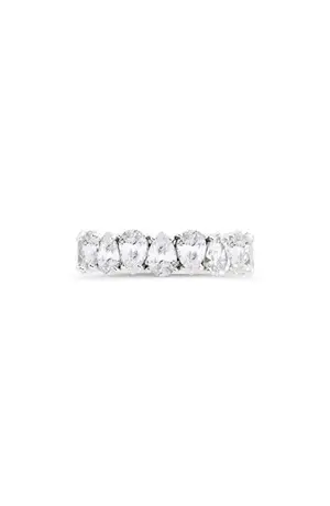 Sterling Forever Janis Pear Cubic Zirconia Eternity Band Ring - Silver