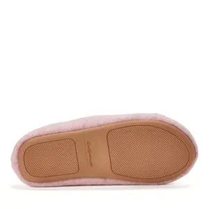DEARFOAMS Josie Knit Clog Slipper With Bow - Pale Mauve