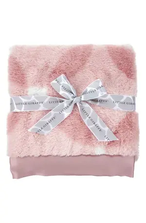 LITTLE GIRAFFE Luxe Whirl Baby Blanket - Dusty Pink