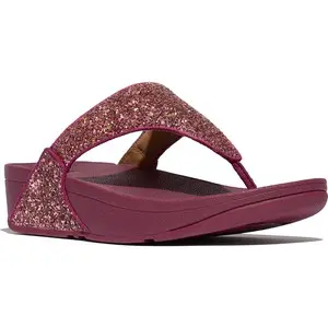 Fitflop Lulu Multi Tonal Glitter Toe-post Sandals - Ruby Mix