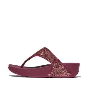 Fitflop Lulu Multi Tonal Glitter Toe-post Sandals - Ruby Mix