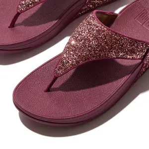 Fitflop Lulu Multi Tonal Glitter Toe-post Sandals - Ruby Mix