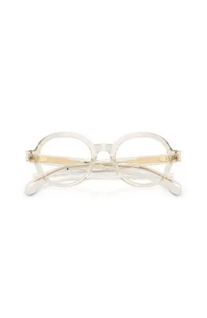 Moncler 47mm Round Eyeglasses - White