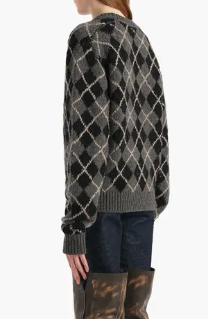 Khaite Pratt Oversize Argyle Plaid Cashmere Sweater