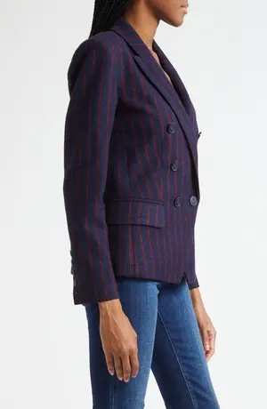 L'Agence Kenzie Double Breasted Knit Blazer