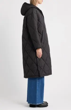 Bernardo Bren Quilted Puffer Coat - Black
