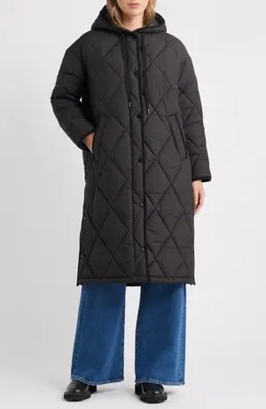 Bernardo Bren Quilted Puffer Coat - Black