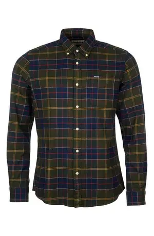Barbour Kyeloch Herringbone Plaid Button-down Flannel Shirt - Classic Tartan