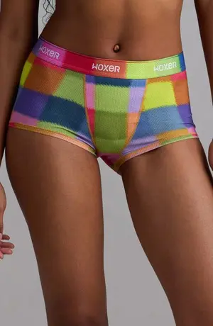 WOXER Bold Ultrasoft Boyshorts Pride Knit Check