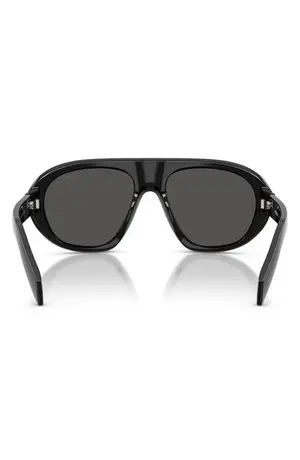 Prada 56mm Irregular Sunglasses - Black/dark Grey