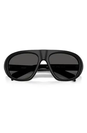 Prada 56mm Irregular Sunglasses - Black/dark Grey