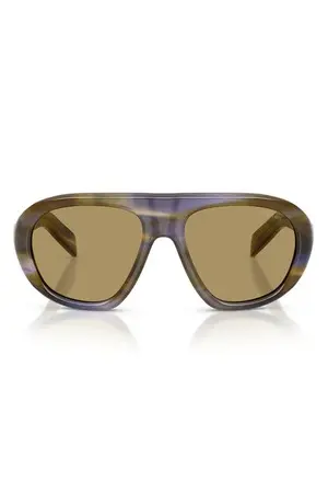 Prada 56mm Irregular Sunglasses - Striped Lagoon/green Olive