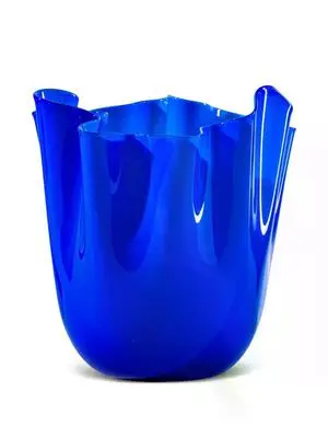 VENINI Ruffled Vase - Blue