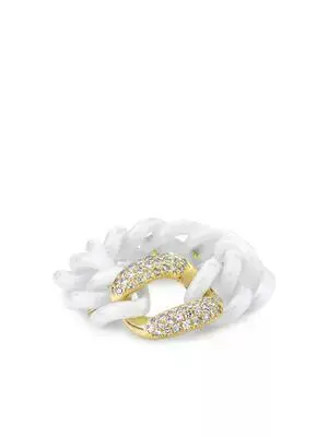Shay 18k Yellow Medium Link Diamond Ring - Gold