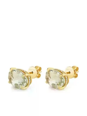 Shay 18k Yellow Amethyst And Diamond Stud Earrings - Gold
