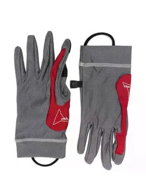 ROA Honeycomb-patterned Gloves With Wrist Strap - Grey