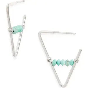 NASHELLE Geo Beaded Hoop Earrings - Sterling Silver
