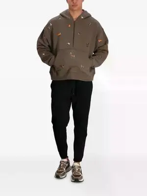 Hugo Embroidered Half-zip Hoodie
