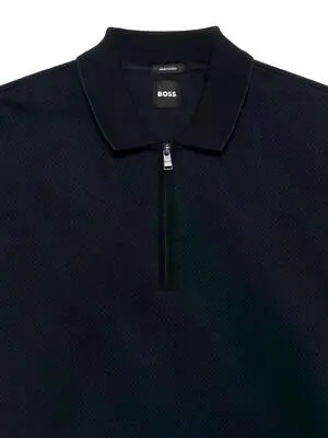 BOSS Mercerised-cotton Polo Shirt With Two-tone Structure