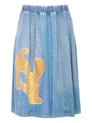 Marni Appliqué-detail Midi Skirt - Blue