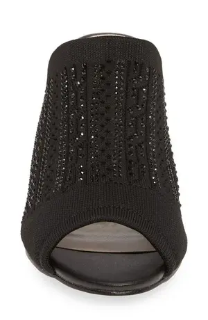 LAUREN LORRAINE Martha Embellished Wedge Slide Sandal - Black