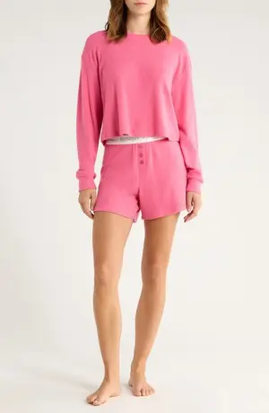 PJ Salvage Waffle Knit Short Pajamas - Think Pink
