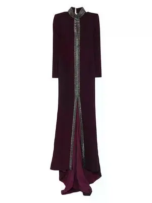 JEAN-LOUIS SABAJI Crystal-embellished Mermaid Gown - Red