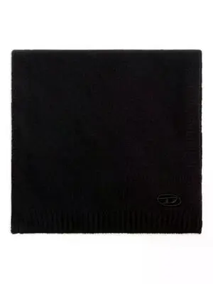 DIESEL Logo-plaque Wool Scarf - Black