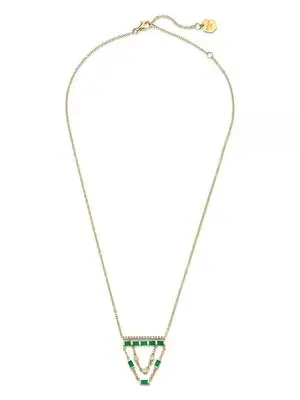 Shay 18k Yellow Cascade Emerald And Diamond Necklace - Gold