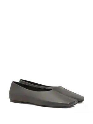 AMI Paris Two-tone Leather Ballet Flats - Grey