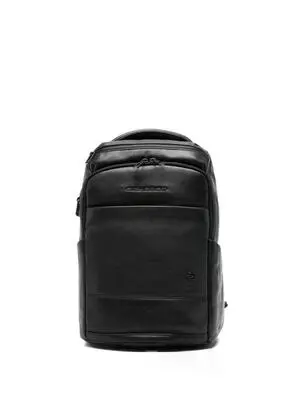 PIQUADRO Leather Backpack - Black