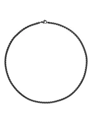 David Yurman Stainless Steel Box Chain Necklace - Black