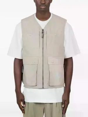 AND WANDER Zip-front Pocketed Vest
